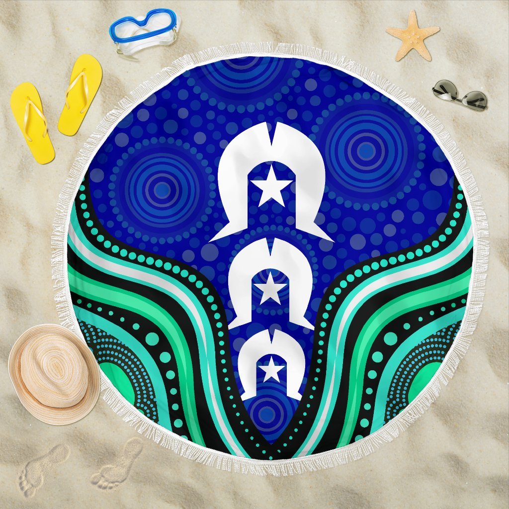 Torres Strait Beach Blanket - Torres Strait Symbol And Aboriginal ...